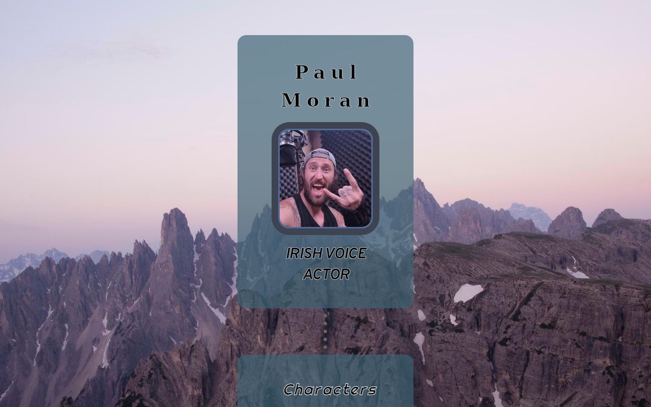 Paul Moran Voice Actor website